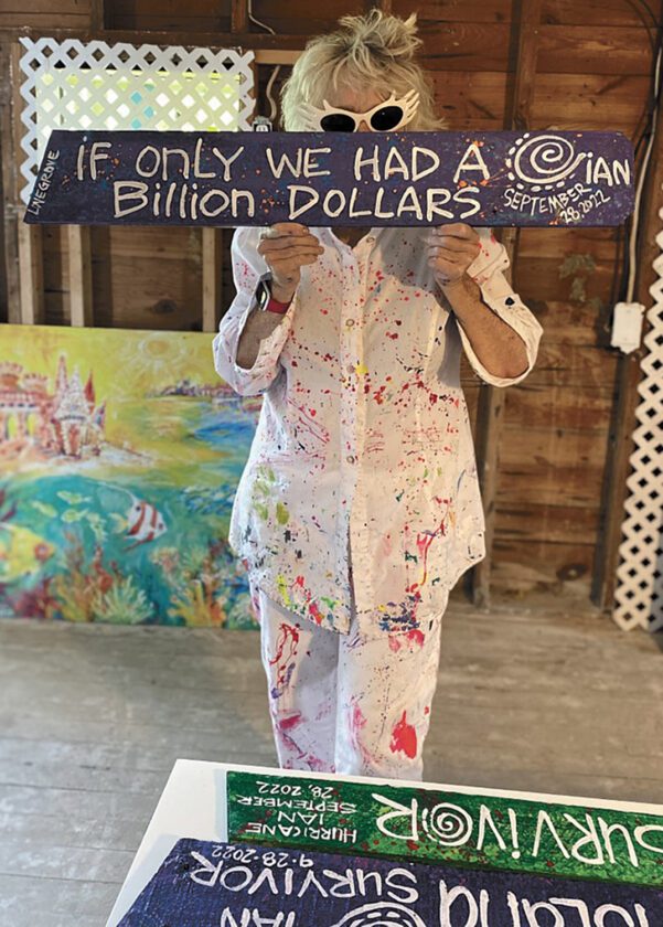 Leoma Lovegrove creating art from debris - Cape Coral Breeze